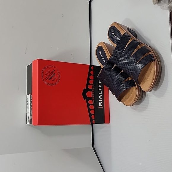 Rialto | Shoes | Rialto Navy Woven Sandals Clog Size 1 | Poshmark